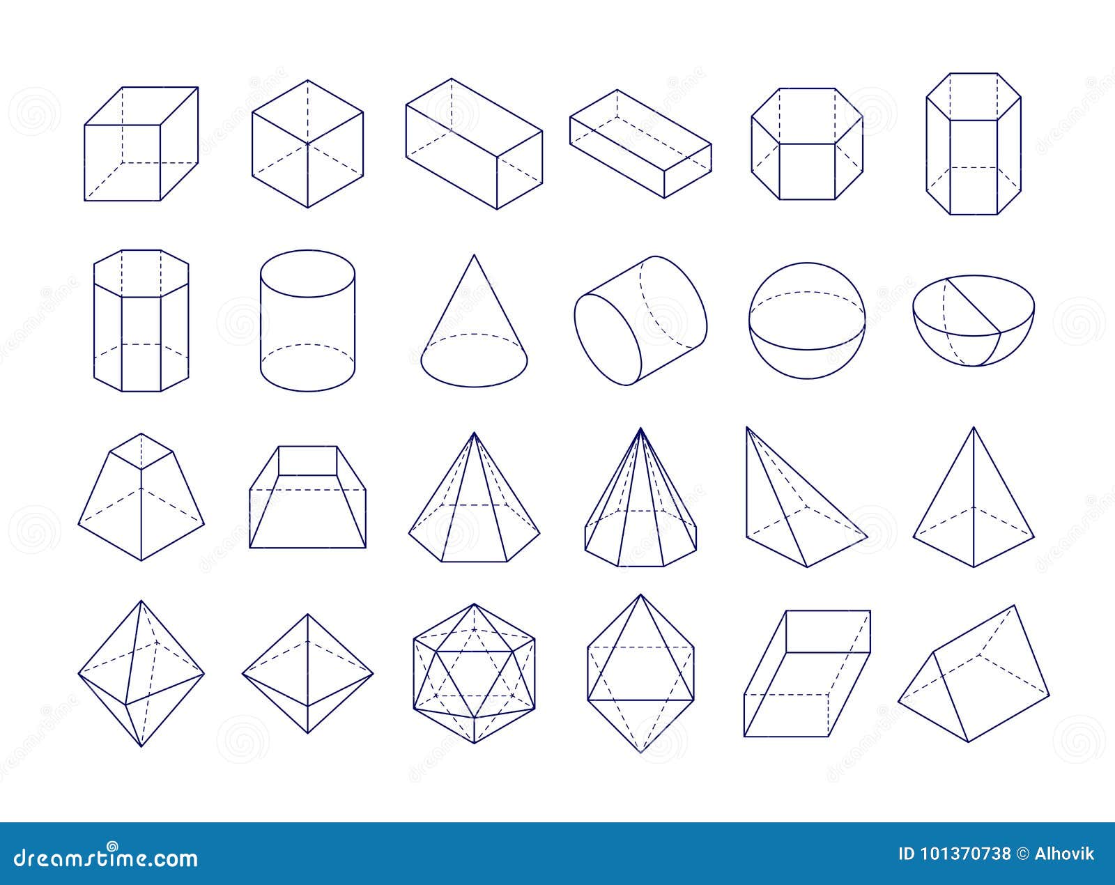 3D Geometrische vormen vector illustratie. Illustration of kristal ...