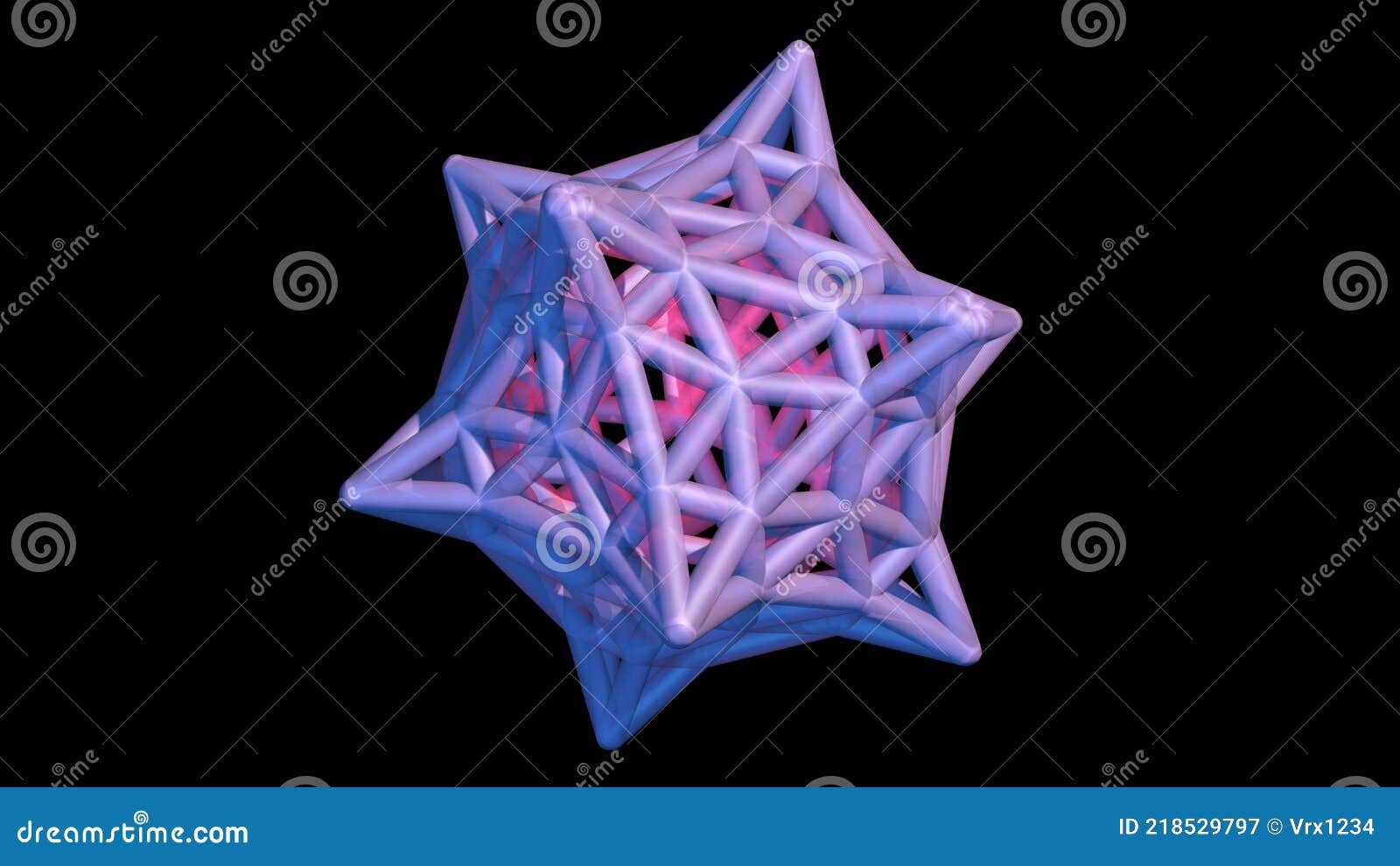 3d Geometric Art, Evolving Polyhedra Star Shape Geometry.Glowing Rose ...