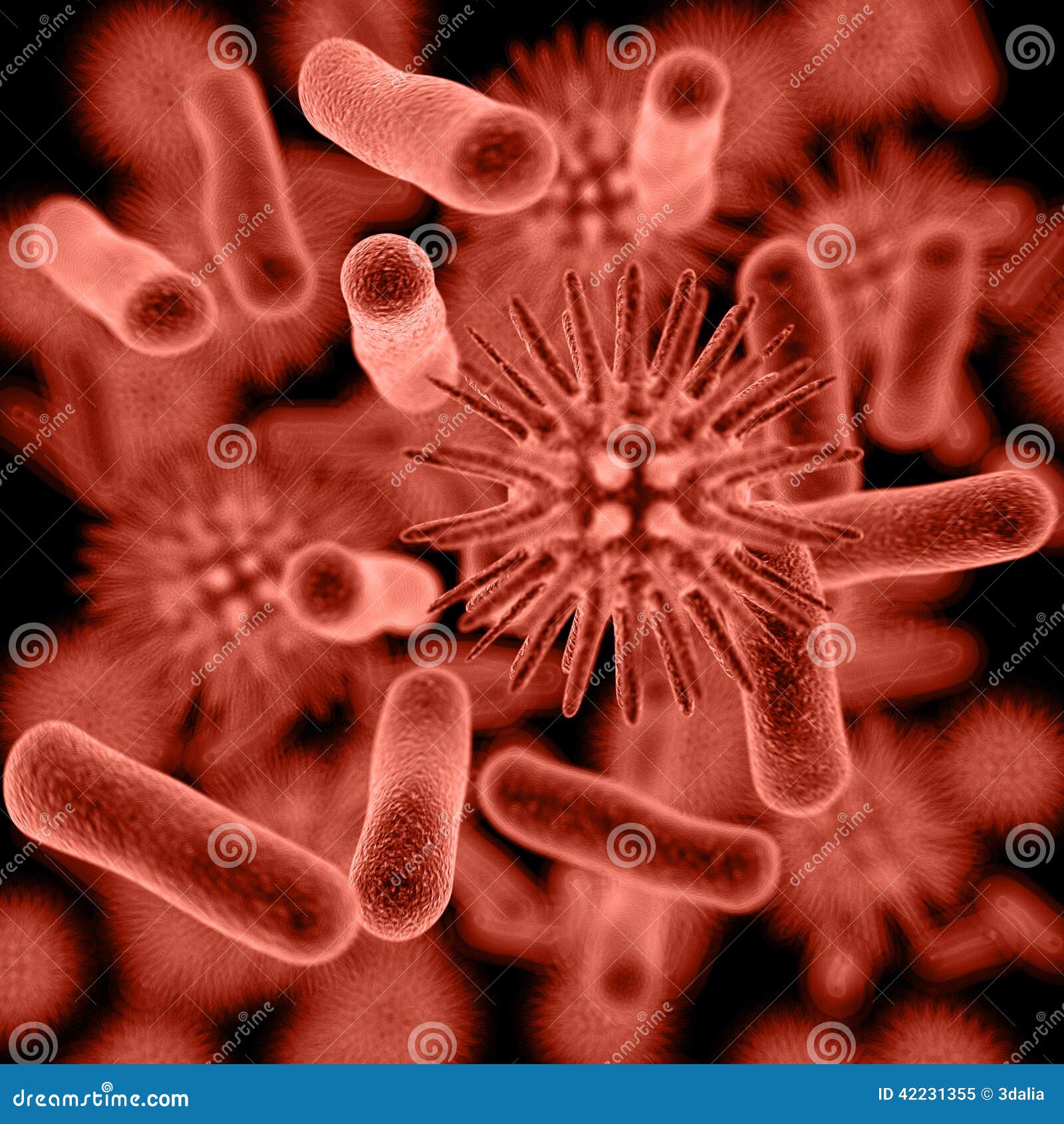 3d Germ microbes stock illustration. Illustration of germs - 42231355