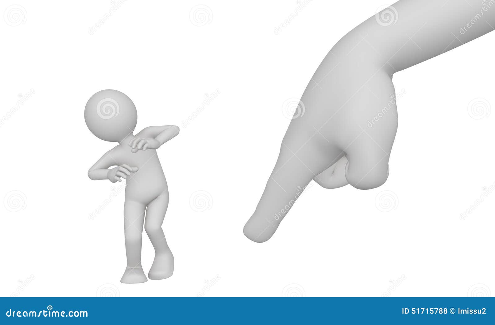 Giant Finger Pointing At Miniature Businessmen Figures Stock Photo ...