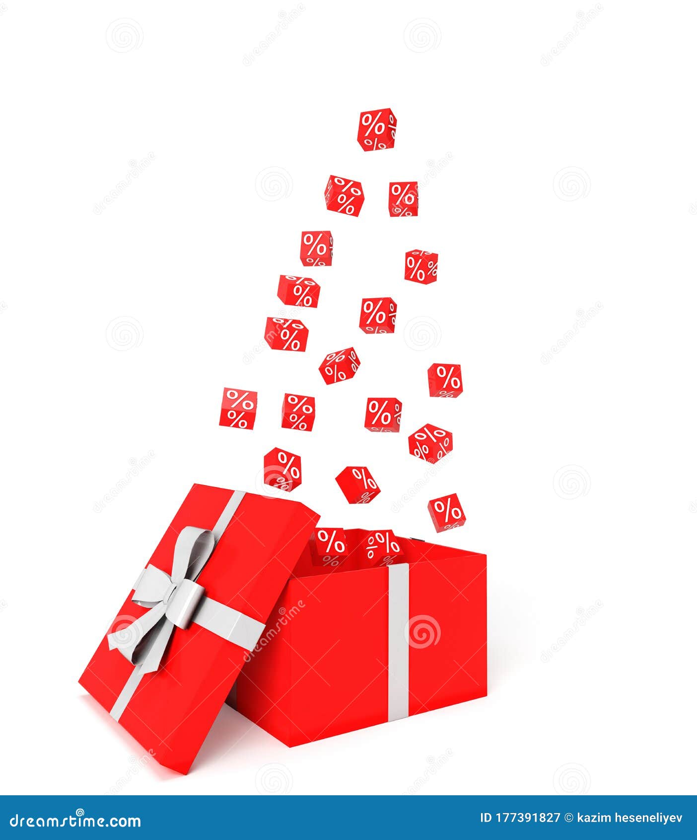 3D Gift Box and Discount Boxs Stock Illustration - Illustration of sale ...