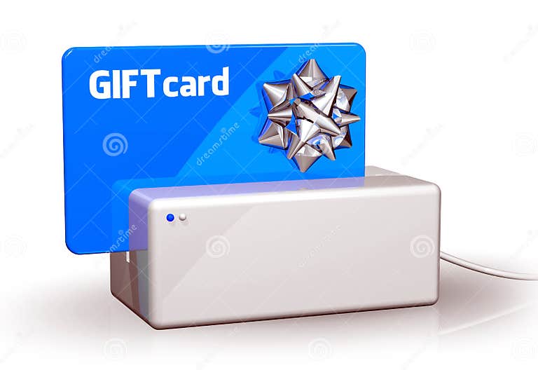 3D Gift Card Terminal Blue White. Stock Illustration - Illustration of ...