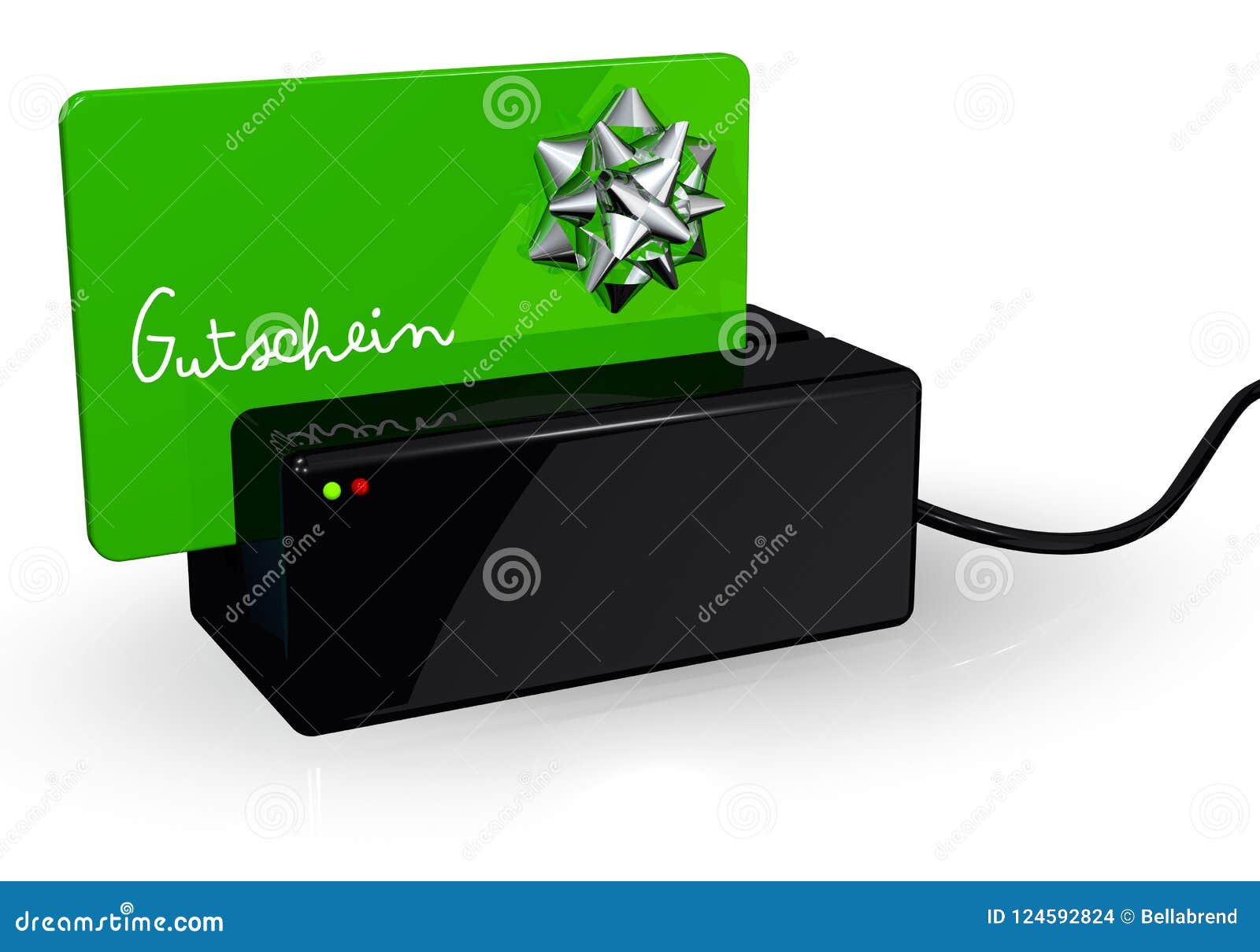 3D Gift Card Terminal Green, Stock Illustration - Illustration of ...