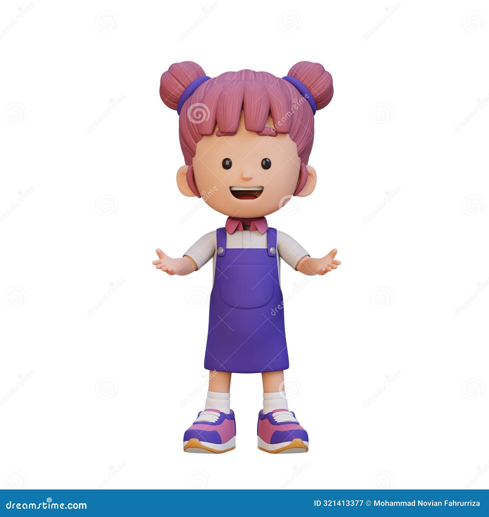 3D Girl Character in Talking and Explaining Pose Stock Image ...