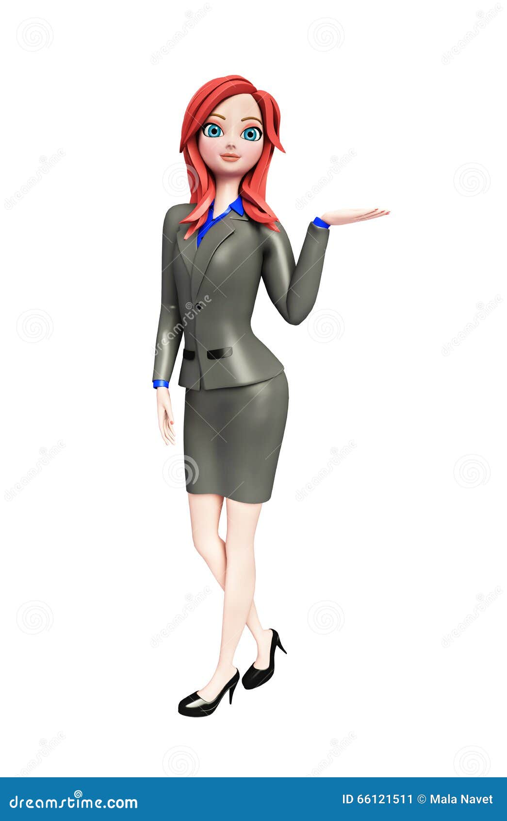 3d girl with presentation. stock illustration. Illustration of ...
