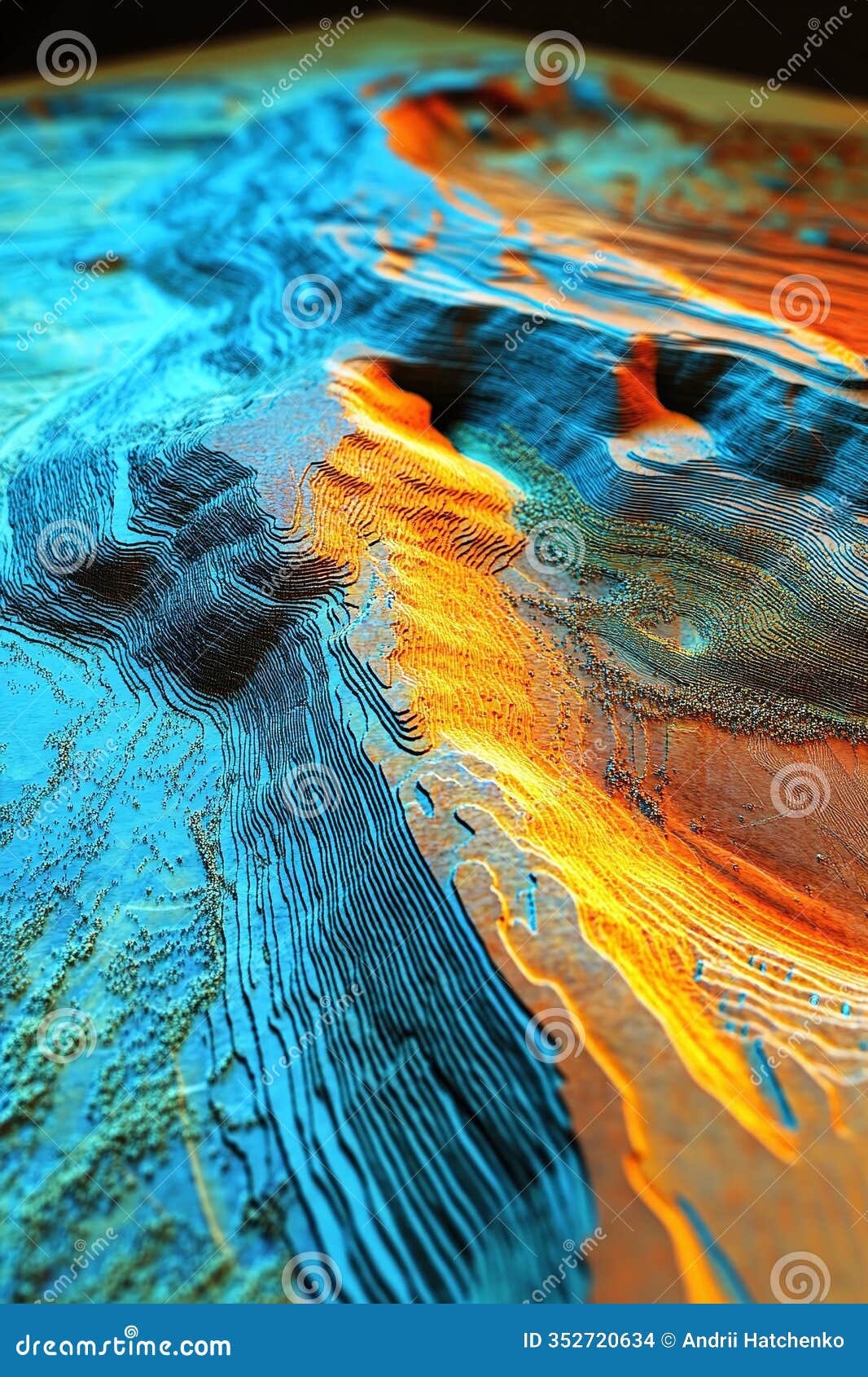 3D GIS Map of a Floodplain Area Created Using LiDAR Scans To Highlight ...