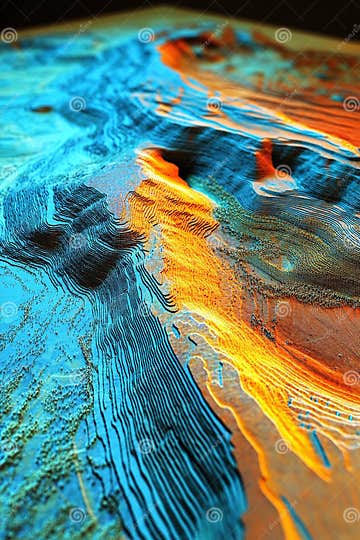 3D GIS Map of a Floodplain Area Created Using LiDAR Scans To Highlight ...