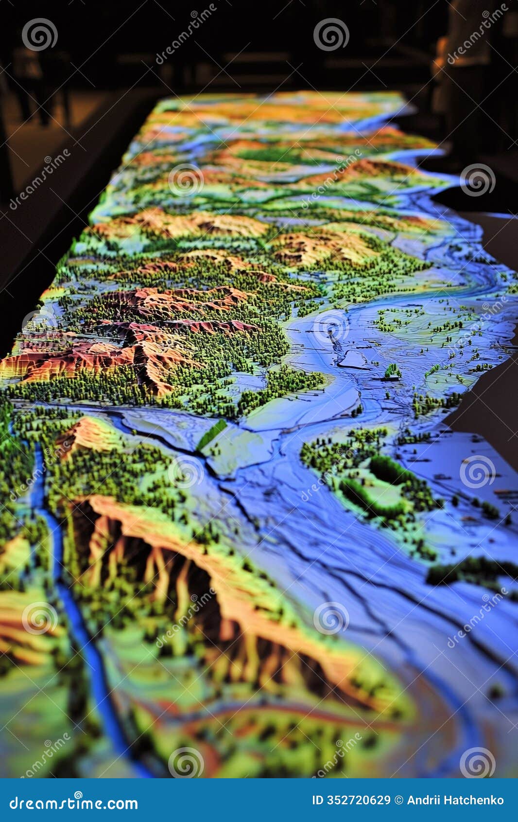 3D GIS Map Of A Floodplain Area Created Using LiDAR Scans To Highlight ...