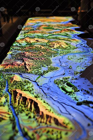 3D GIS Map of a Floodplain Area Created Using LiDAR Scans To Highlight ...