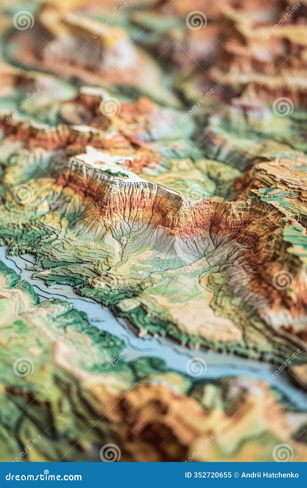 3D GIS Map of a River Canyon Showcasing Elevation Erosion Patterns and ...