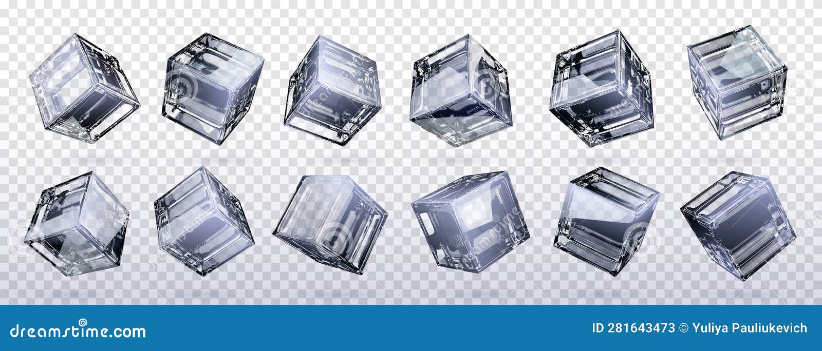 3d Glass Cube Box Isolated Transparent Vector Stock Vector ...