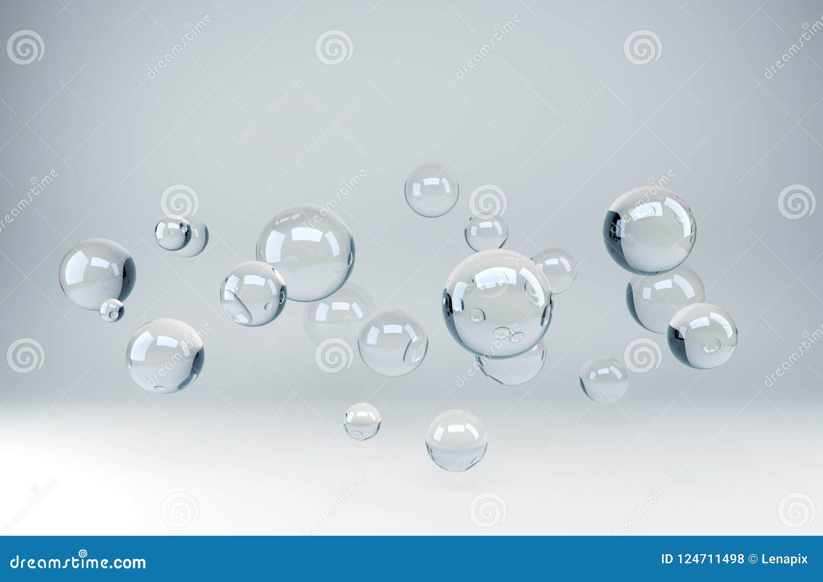 3D Glass Spheres Abstract Background Stock Illustration - Illustration ...
