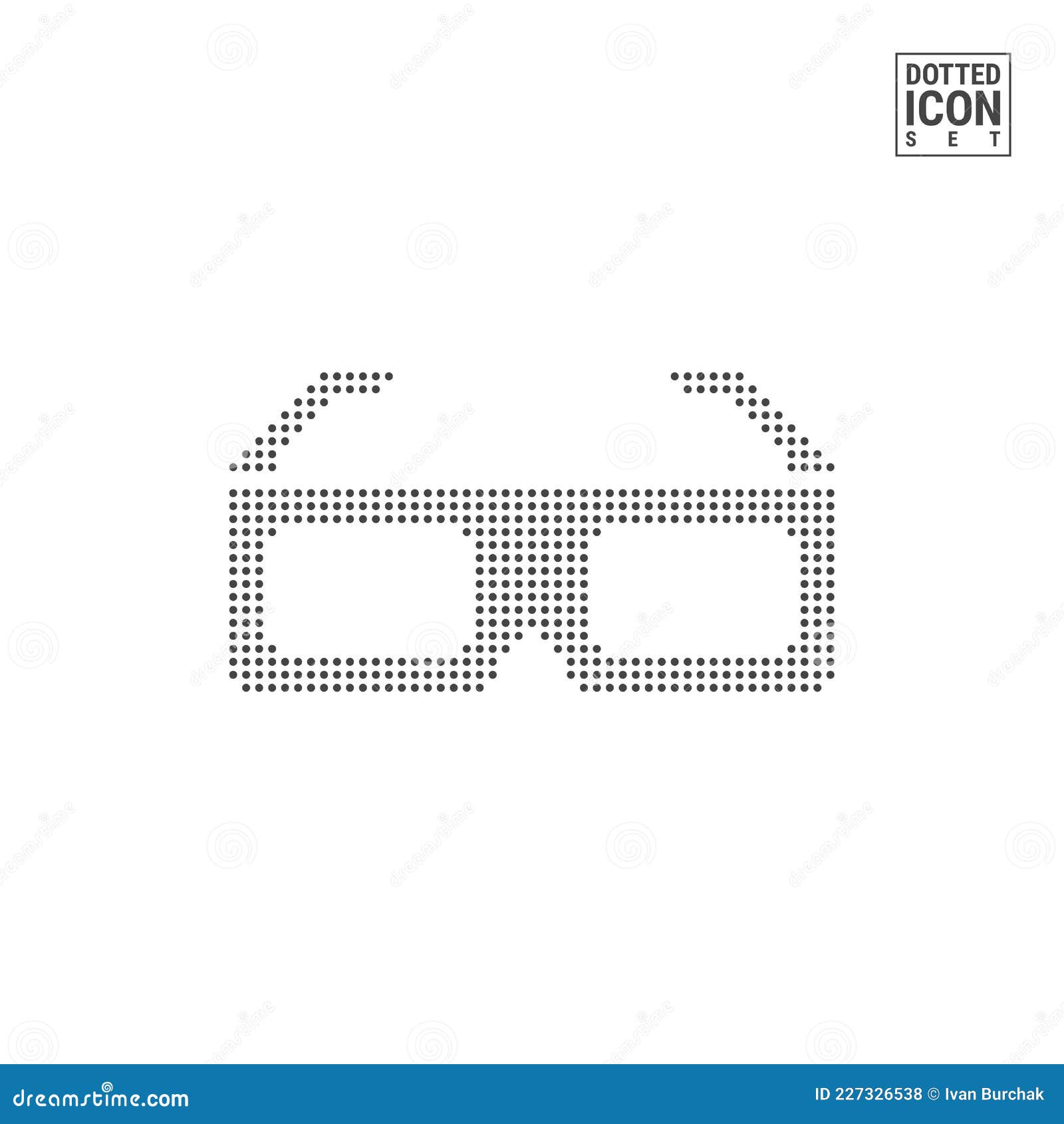 3d Glasses Dot Pattern Icon. Cinema Glasses Dotted Icon Isolated on White. Vector Background or ...