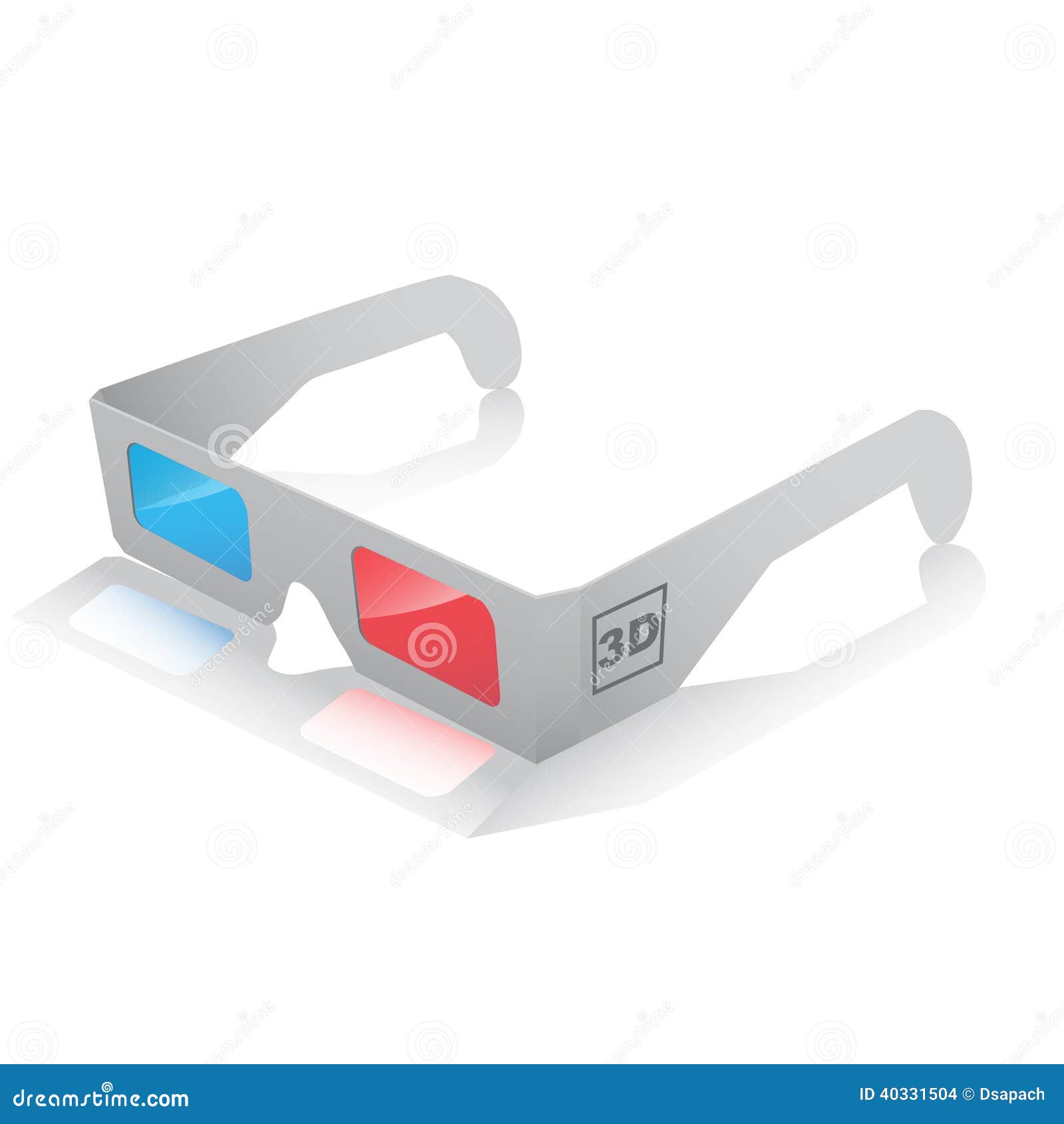 3D glasses icon stock vector. Illustration of movie, blue - 40331504