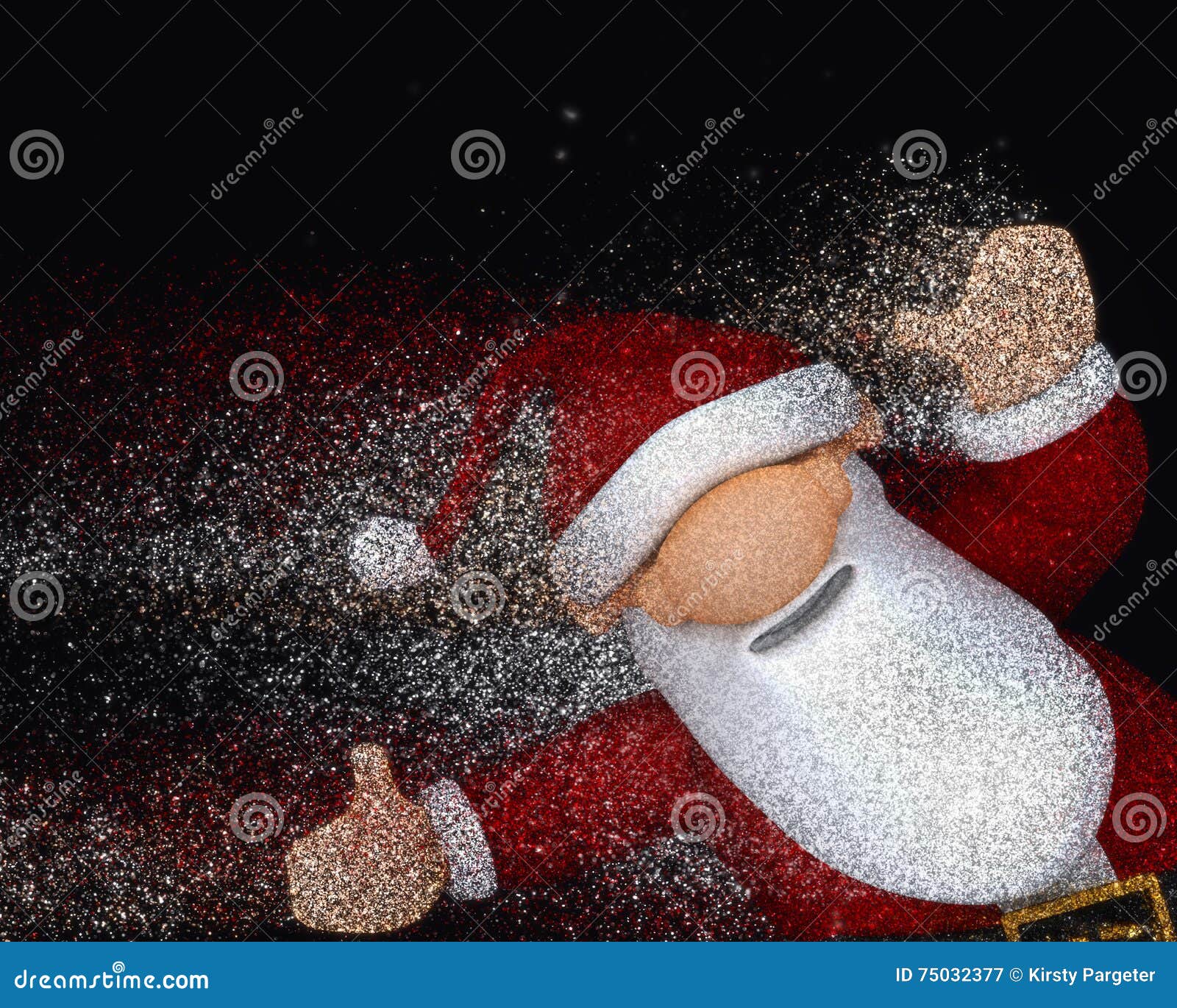3D glitter Santa Claus stock illustration. Illustration of glittery ...