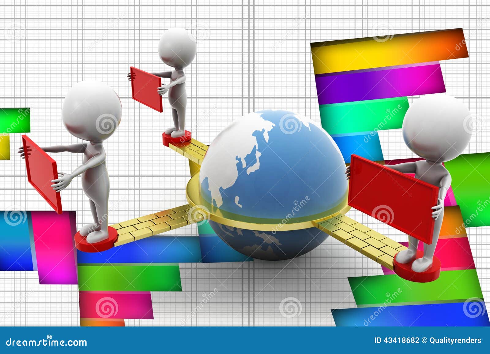 3d Global Communication Illustration Stock Illustration - Illustration ...