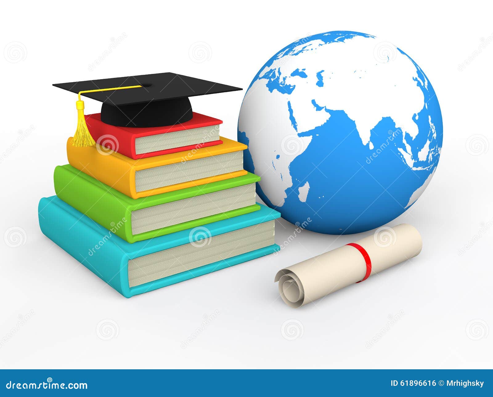 3d Global Education Concept Stock Illustration - Illustration of ...
