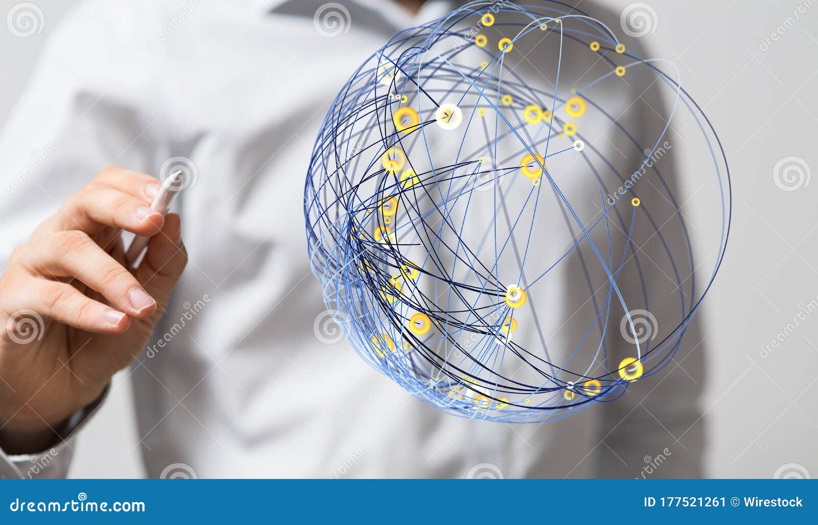 A the 3d Global Network of People Stock Image - Image of blue, data ...