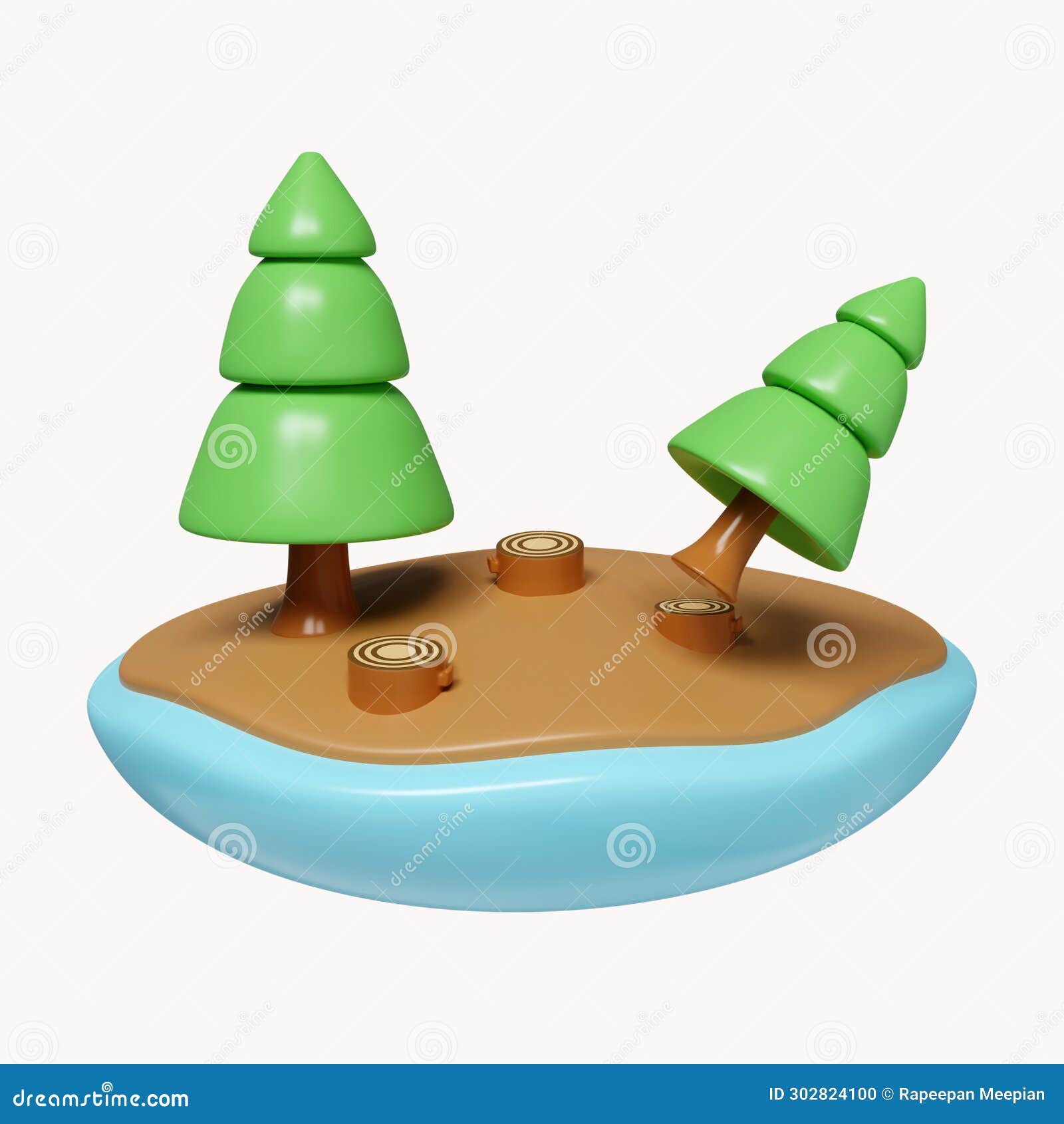 3d Global Warming Problems. Deforestation. Icon Isolated on White ...