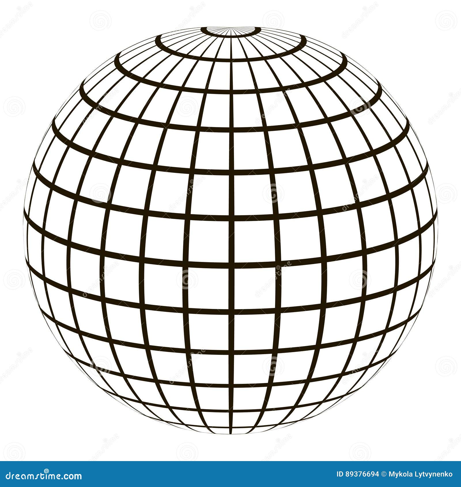 3d Globe with a Coordinate Grid Meridian and Parallel Stock Vector ...