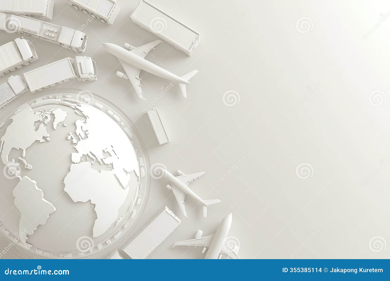 3D Globe with Global Transportation and Logistics Elements Stock ...