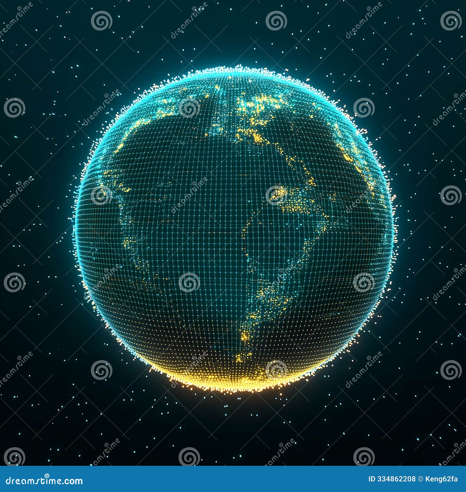 Digital Particles. Light Technology Background. Cartoon Vector ...