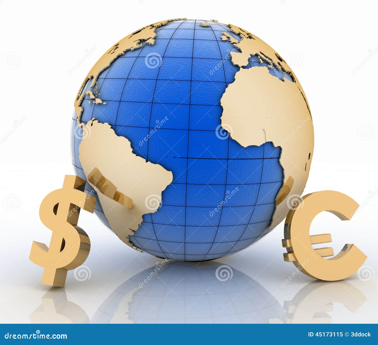 Globe With Currency Symbols In White Background. Stock Image ...