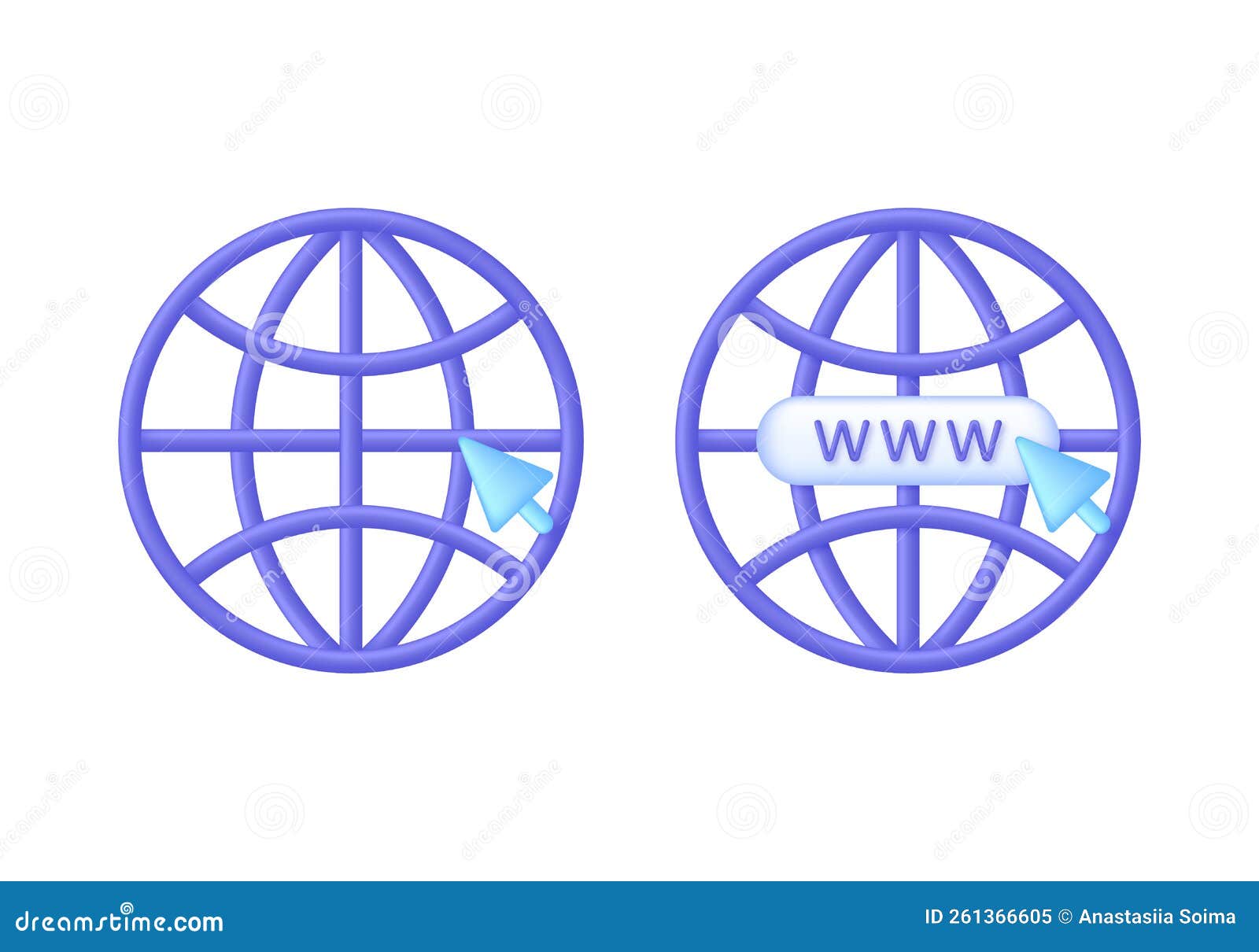 3D Globe Hyperlink Icon. Search WWW Sign. Web Hosting Technology Stock ...
