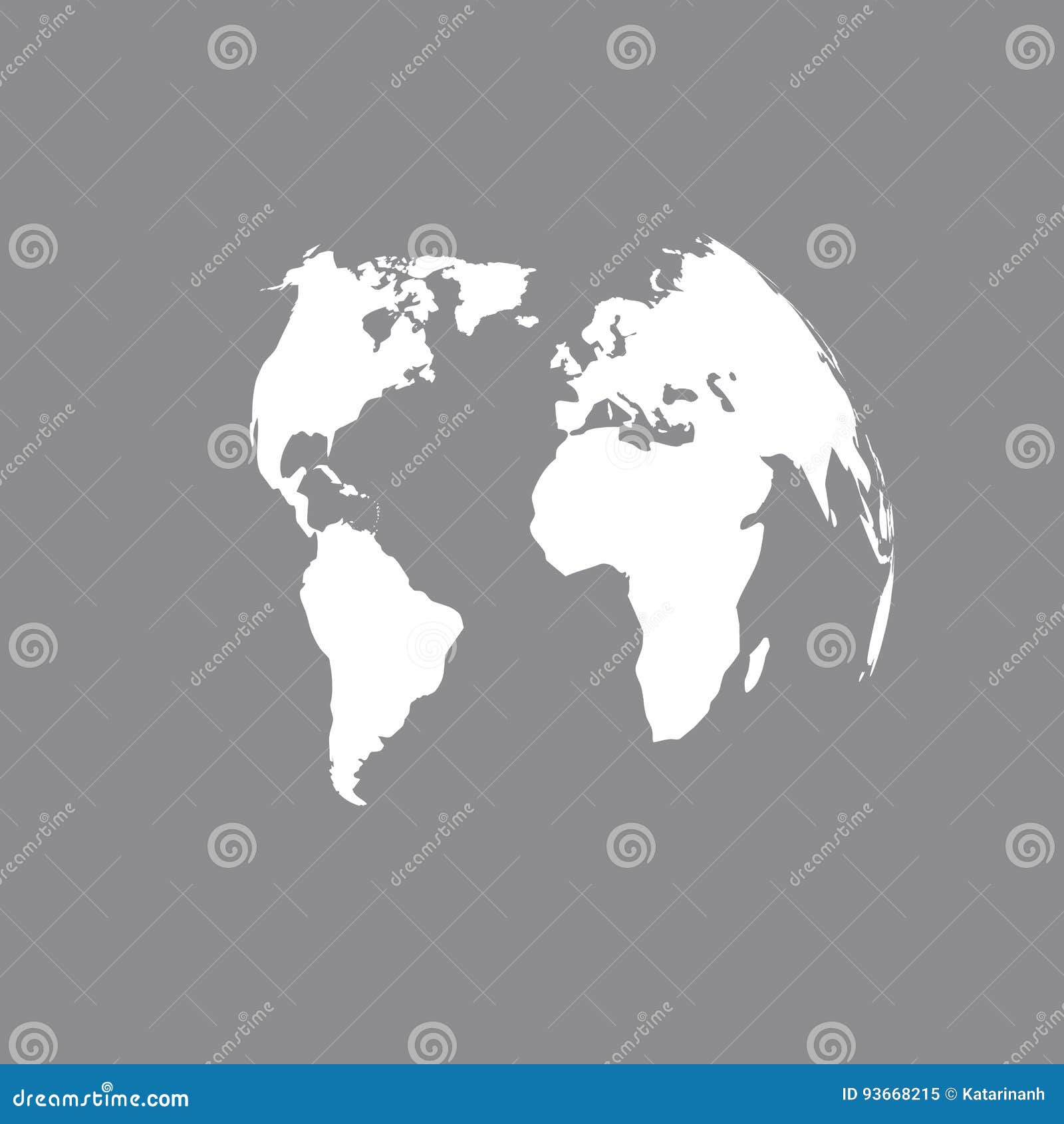 3D Globe Map in Gray. World Map Blank in Gray. World Map Stock Vector ...