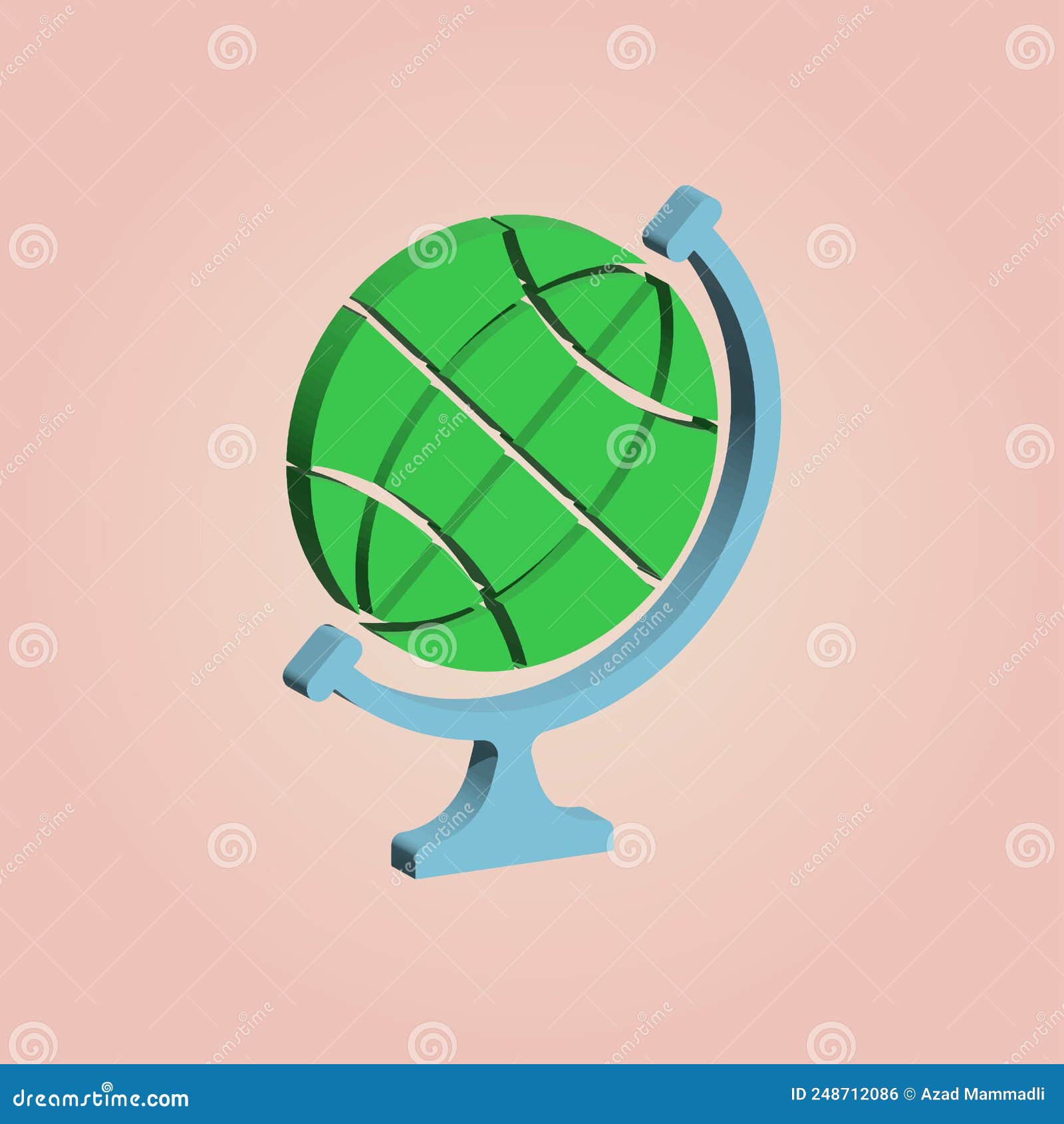 3d Globe of Planet Earth. Vector Stock Vector - Illustration of simple ...