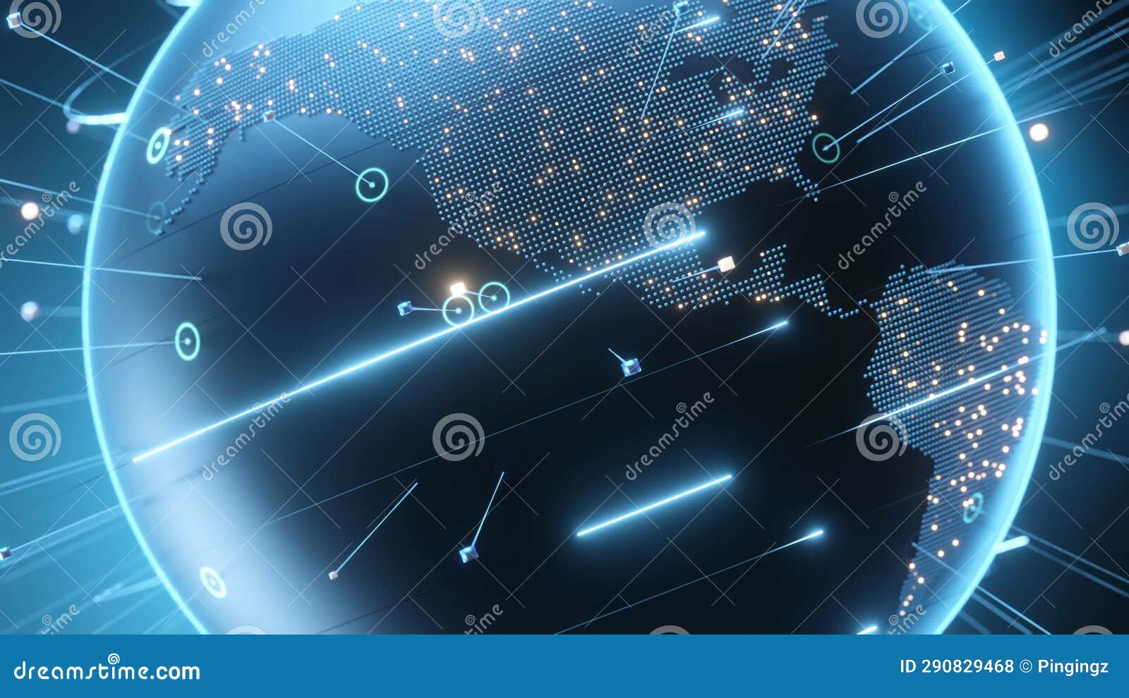 The 3D Globe Spin with Line Speed Internet Stock Footage - Video of ...