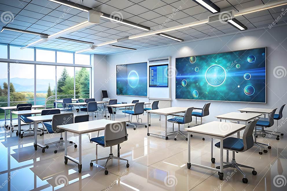 3D Glossy AI Enhanced Education Background Concept As a Glossy Background of a High Tech ...