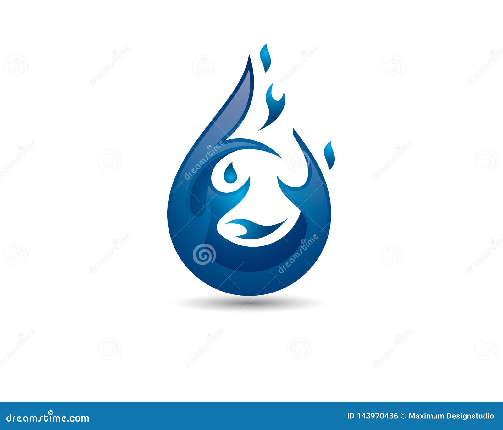 3D Glossy Blue Fire icon stock vector. Illustration of bright - 143970436