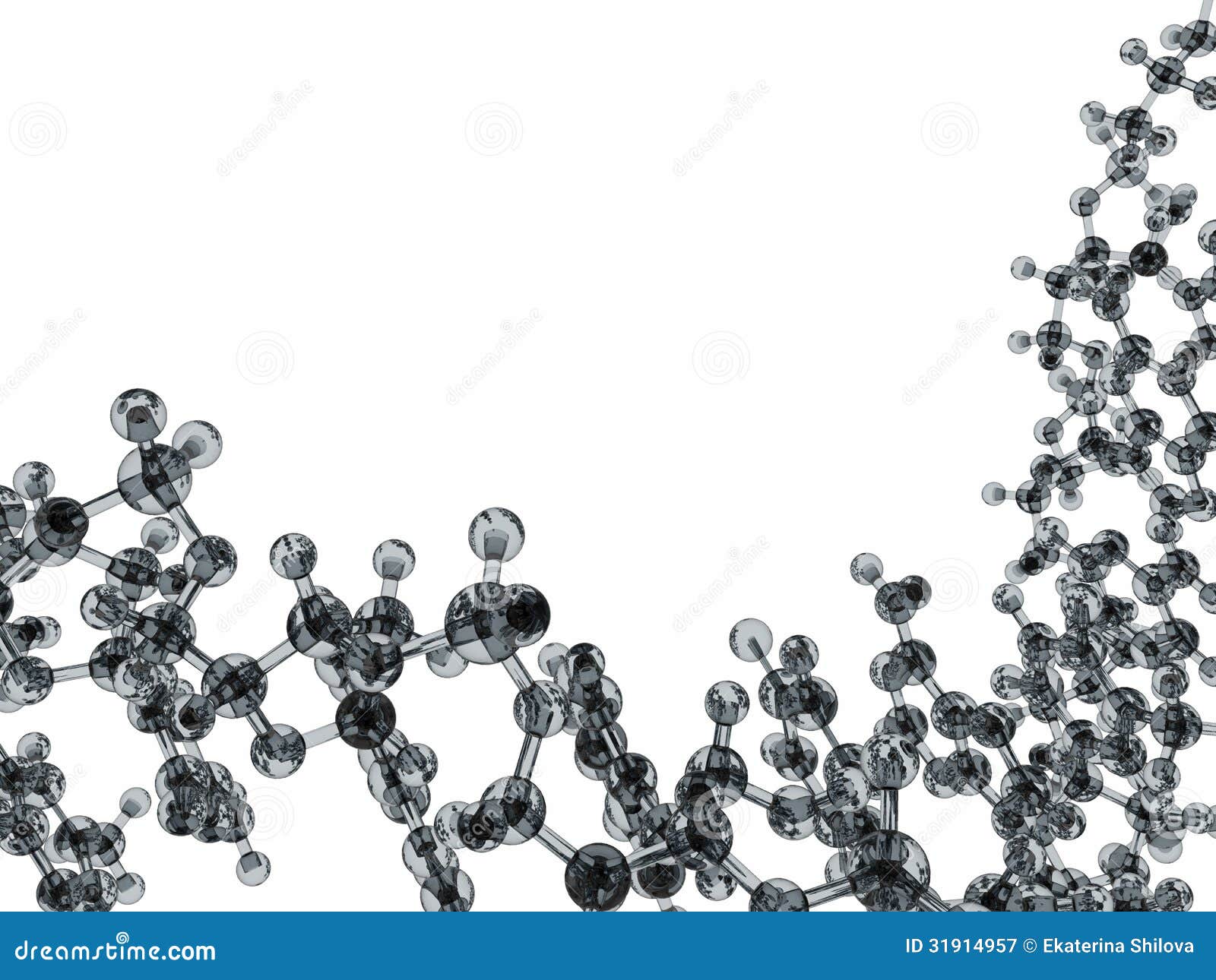 3D Glossy Chemical Molecular Structure Stock Illustration ...