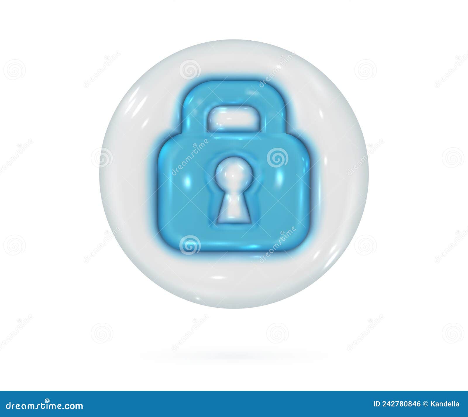 3d Glossy Lock in Realistic Style. Stock Vector - Illustration of ...