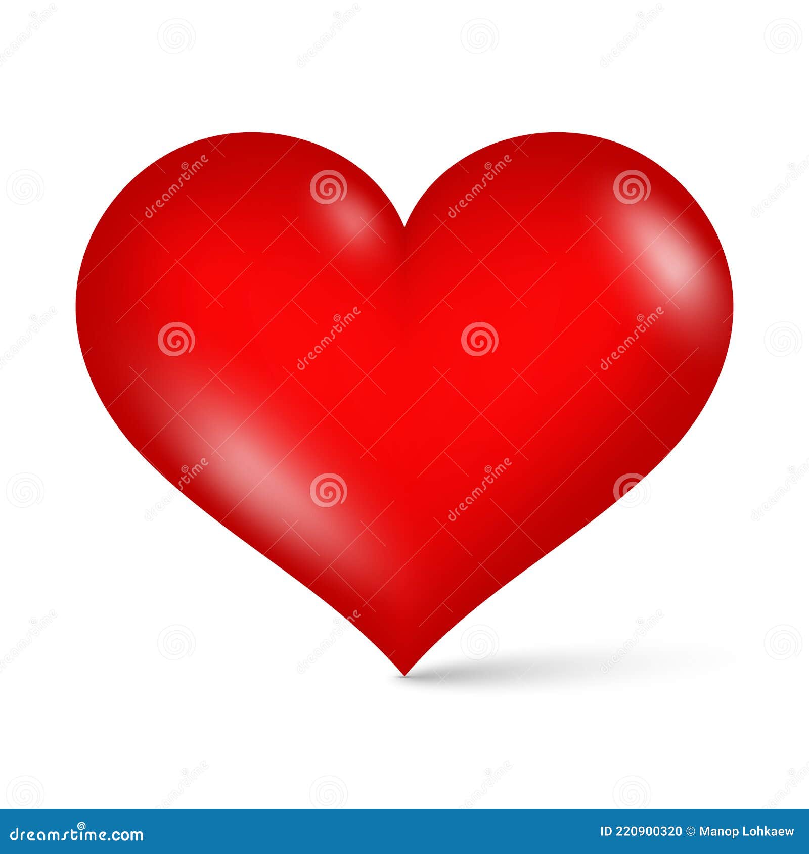 Glossy Red Heart Vector Illustration Stock Vector - Illustration of ...