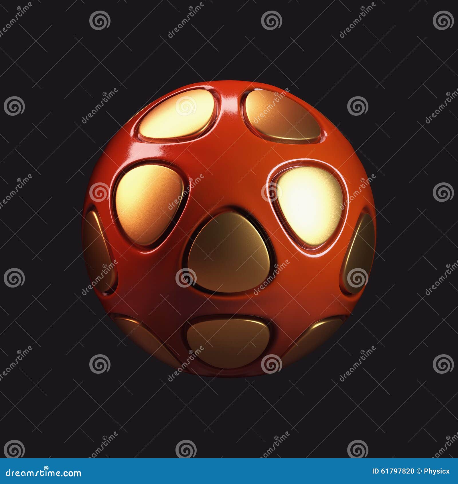 3D Glossy Red Plastic Sphere Stock Illustration - Illustration of metal ...