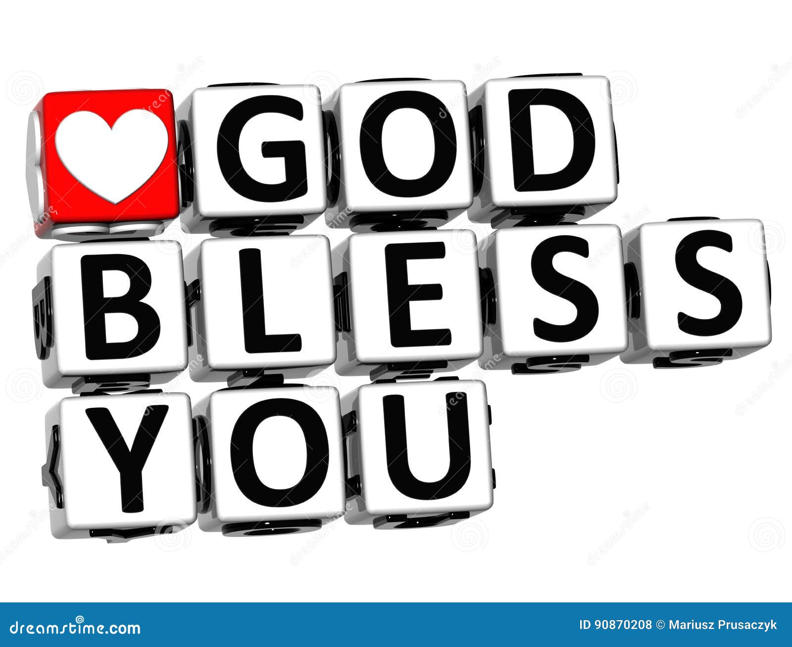 3D God Bless You Button Click Here Block Text Royalty-Free Stock Photo ...