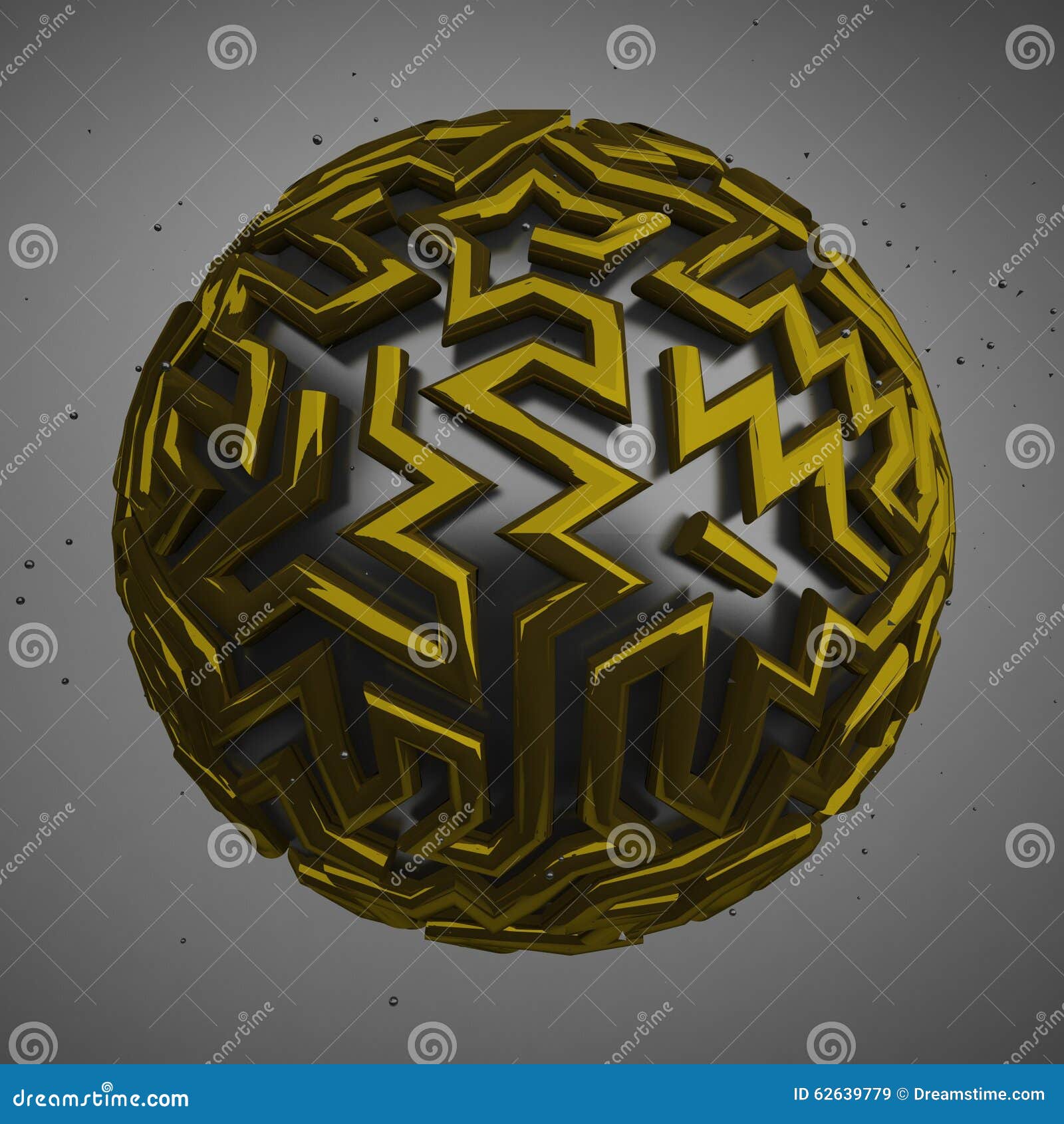 3D Gold Balls Abstract Background Stock Illustration - Illustration of ...