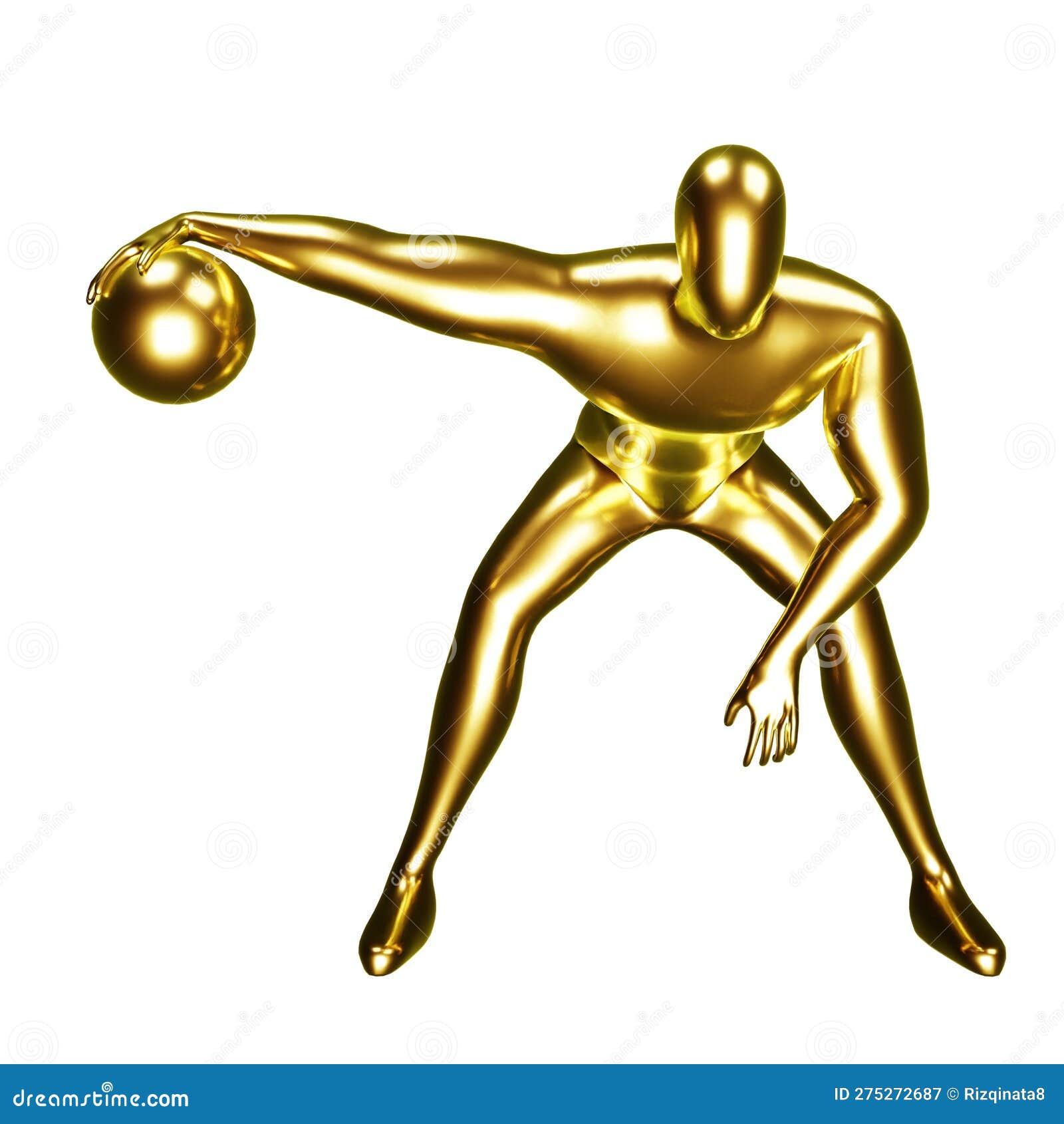 3d Gold Basketball Stickman Player Doing Dribble Stock Image ...