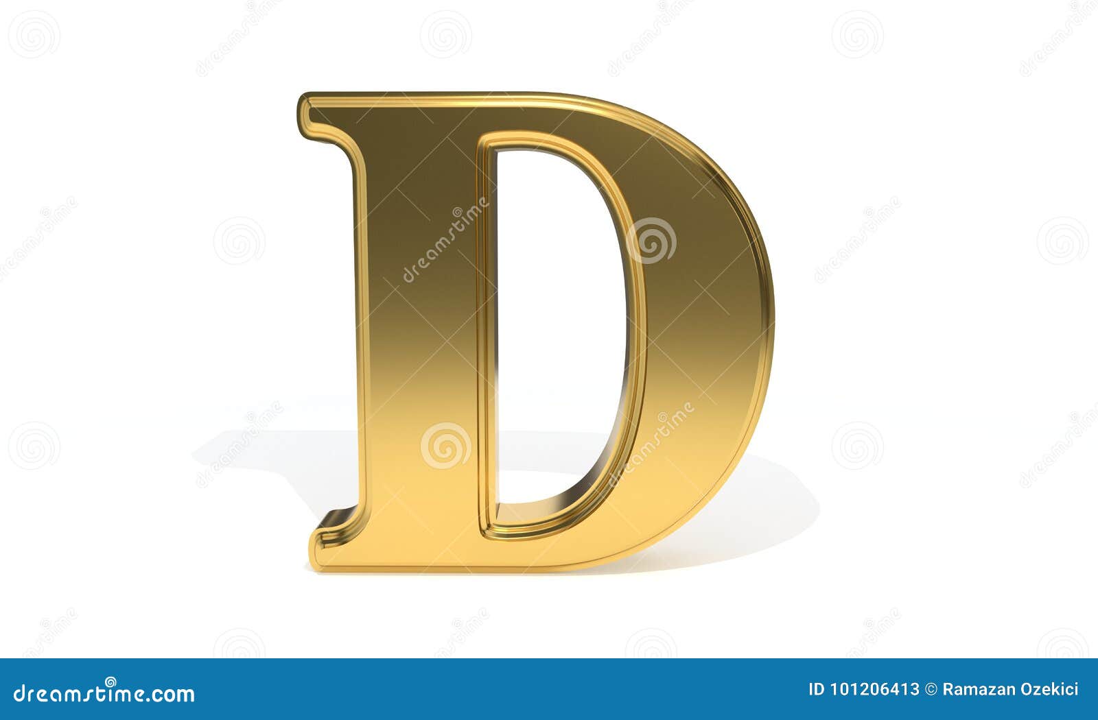 D Gold Colored Alphabet, 3d Rendering Stock Illustration - Illustration ...