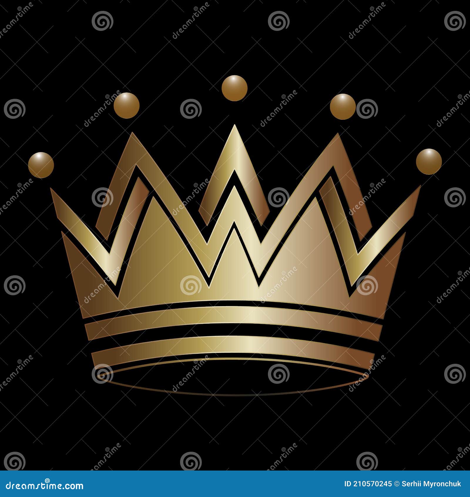3d gold crown logo stock vector. Illustration of crown - 210570245