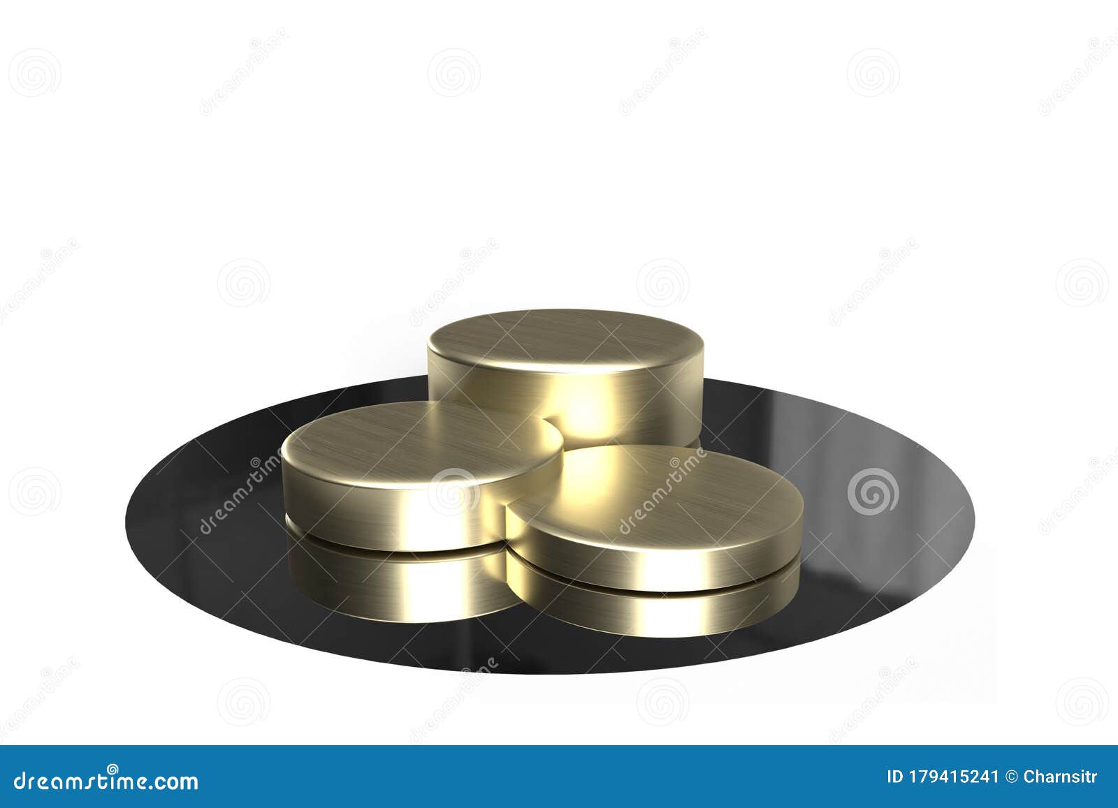 3d Gold Display Stands Render for Product Advvertising Stock ...