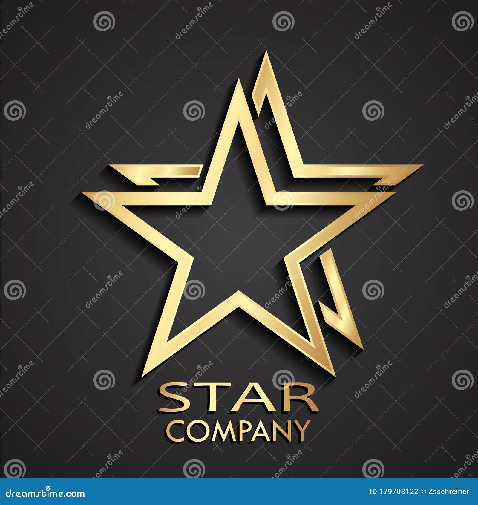3d Gold Double Star Modern Logo Stock Vector - Illustration of holiday ...