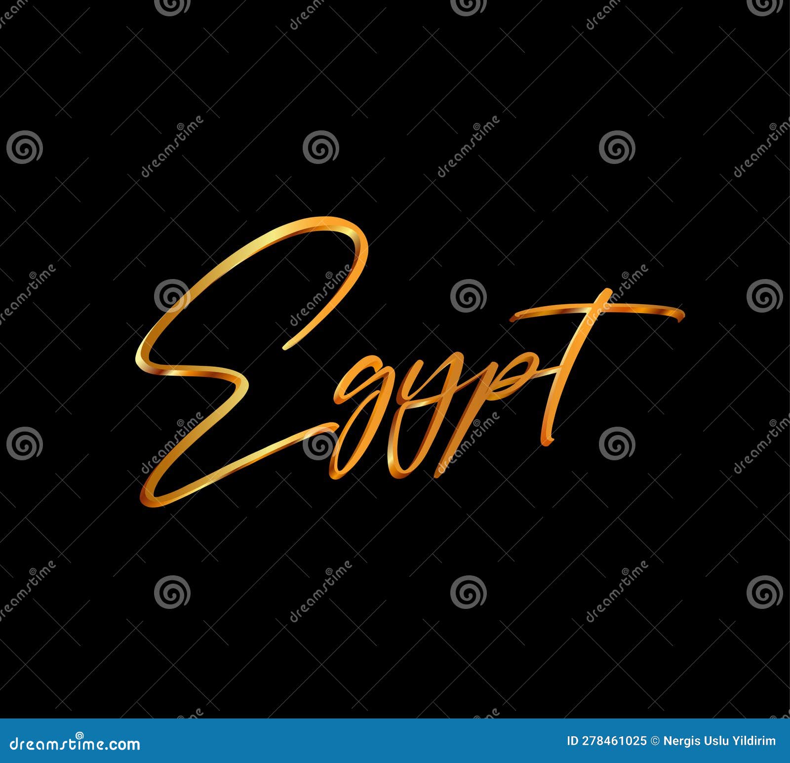3d gold egypt text stock vector. Illustration of text - 278461025