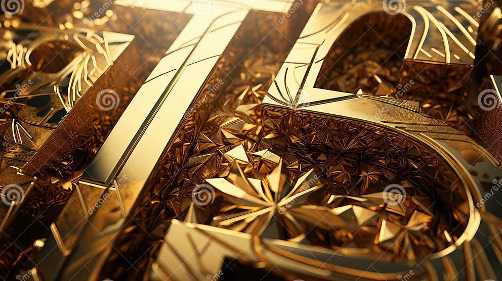 3d gold font effect stock illustration. Illustration of depth - 330513732