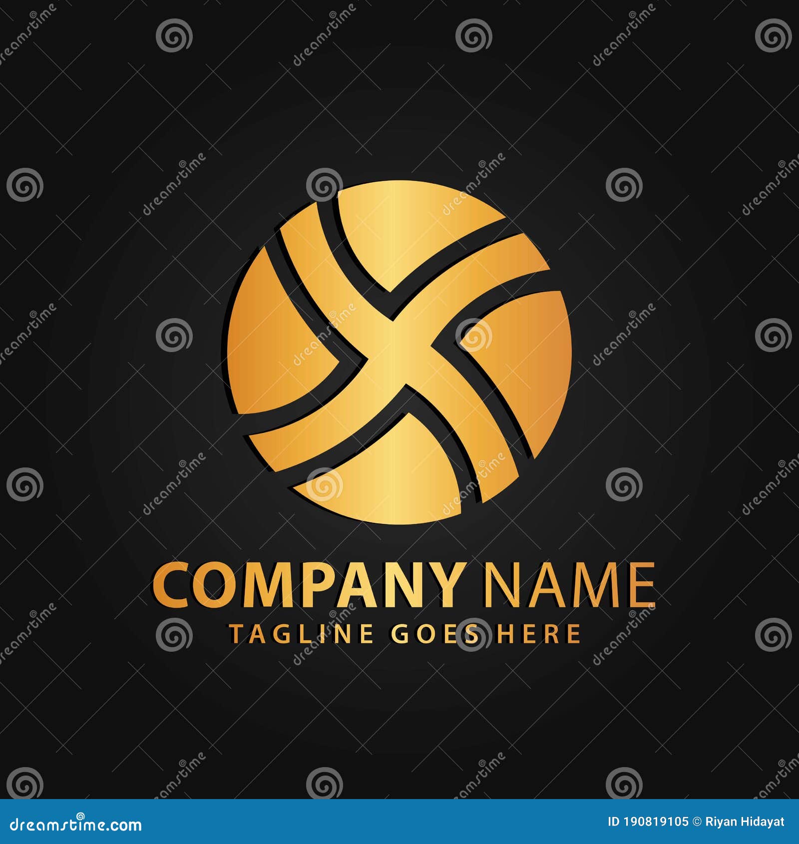 3D Gold Initial Circle Luxury Logos Design Vector Illustration Template ...