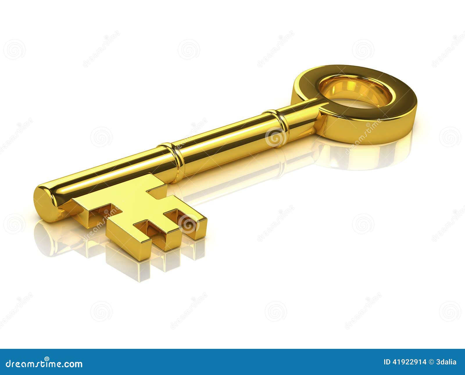 3d Gold key stock illustration. Illustration of white - 41922914