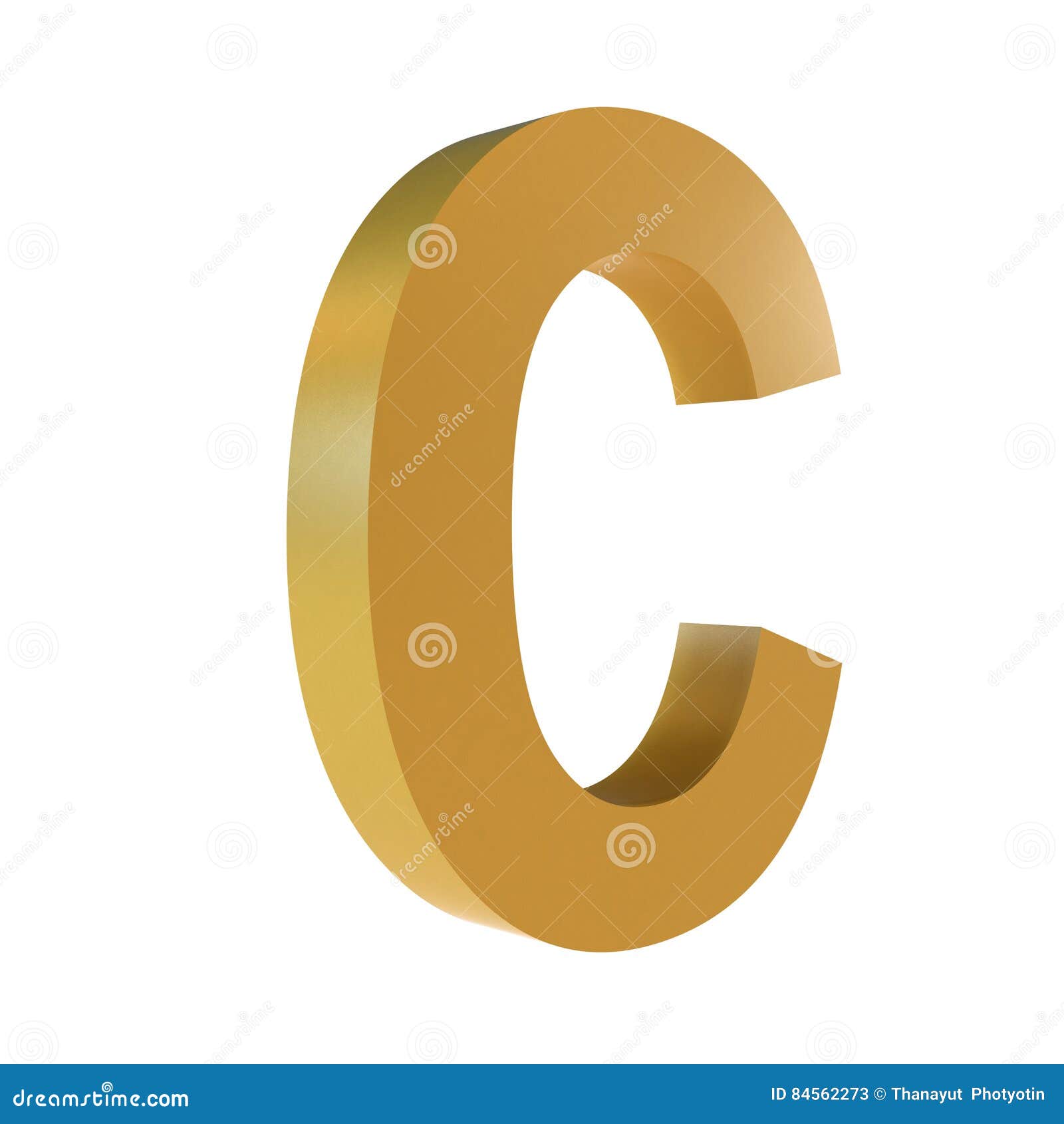 3D Gold Letter C stock illustration. Illustration of alphabet - 84562273