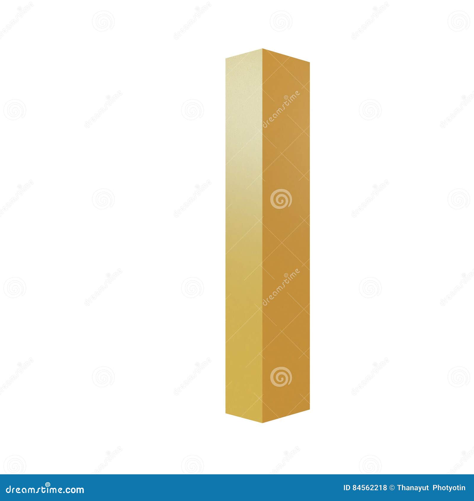 3D Gold Letter I stock illustration. Illustration of artistic - 84562218